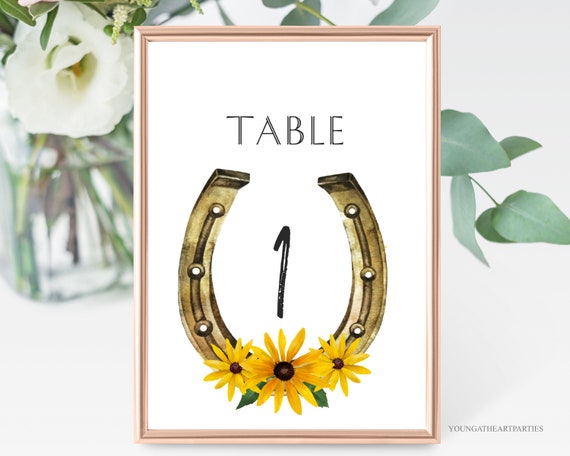 Preakness Derby Party Table Numbers Template, Editable Horse Race Party ...