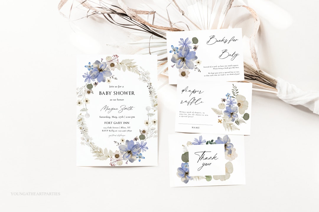 Boho Wildflower Baby Shower Suite, Printable Summer Baby Shower Set ...