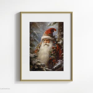 Dark Academia Santa Art Print, Rustic Saint Nicholas Wall Art Print ...