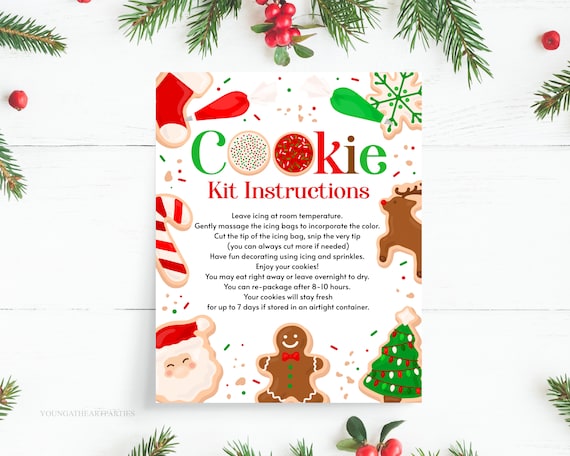 Editable Christmas Cookie Kit Instructions Cookie Decorating Party DIY ...