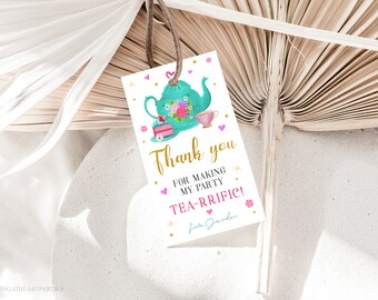 Editable Tea for Two Favor Tags Tea Birthday Thank You Tags Tea-rrific ...