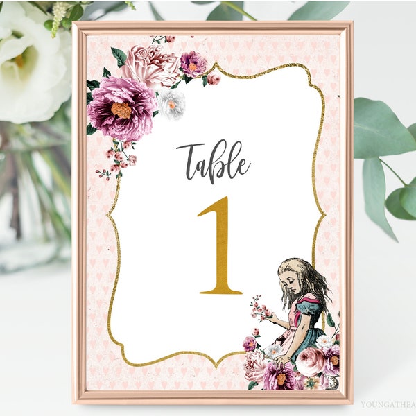 Alice in Wonderland Table Number Template - Etsy Australia