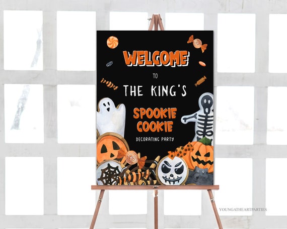 Halloween Cookie Decorating Party Welcome Sign, Spookie Cookie Baking ...