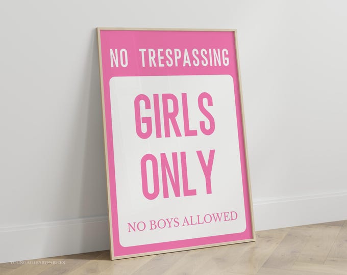 Funny Girls Bedroom Sign for Door or Wall 12 X 8, Easy to Mount PVC ...
