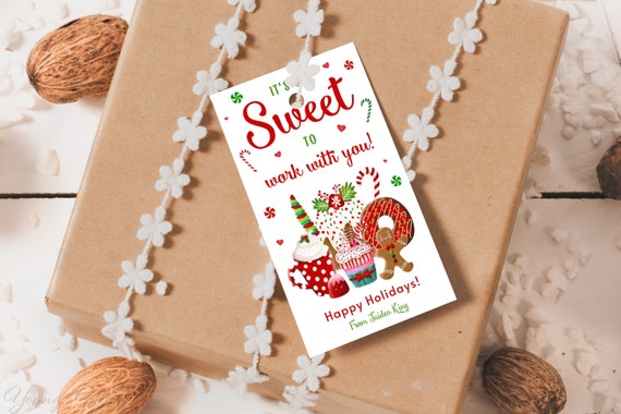 Editable Coworker Christmas Gift Tag, Holiday Appreciation Gift Tag ...