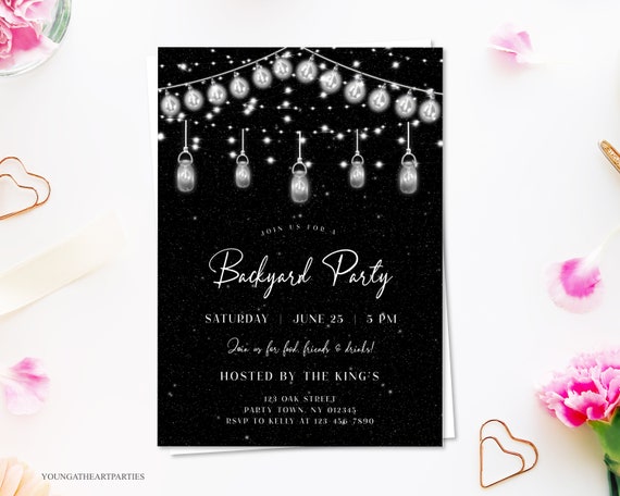Editable Backyard Party Invitation Template, Garden Party Invitation ...