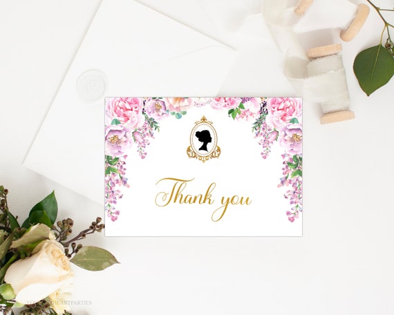 Bridgerton Thank You Card Template, Bridgerton Themed Folded Thank Card ...