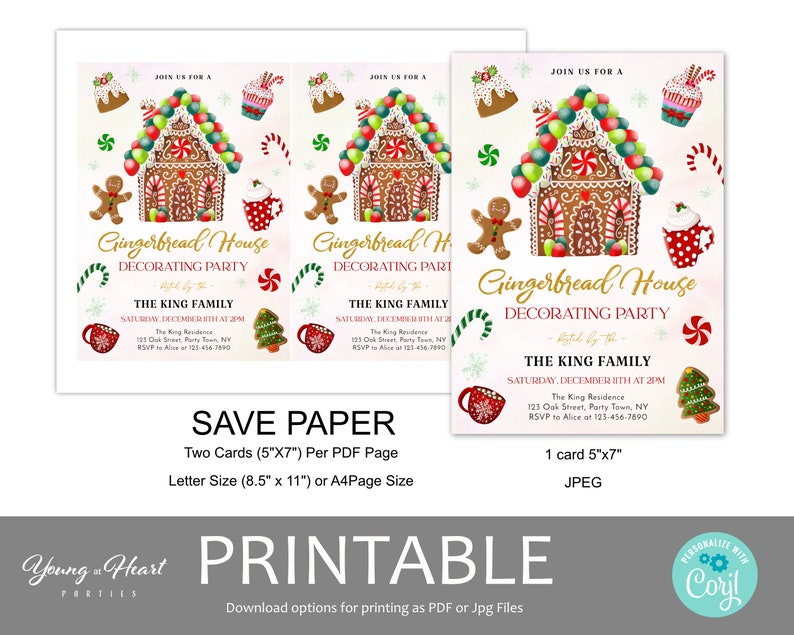 Editable Gingerbread House Decorating Party Invitation - Etsy