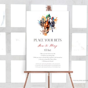 Derby Race Betting Sign With Bet Slips Template, Editable Jockey Horse ...