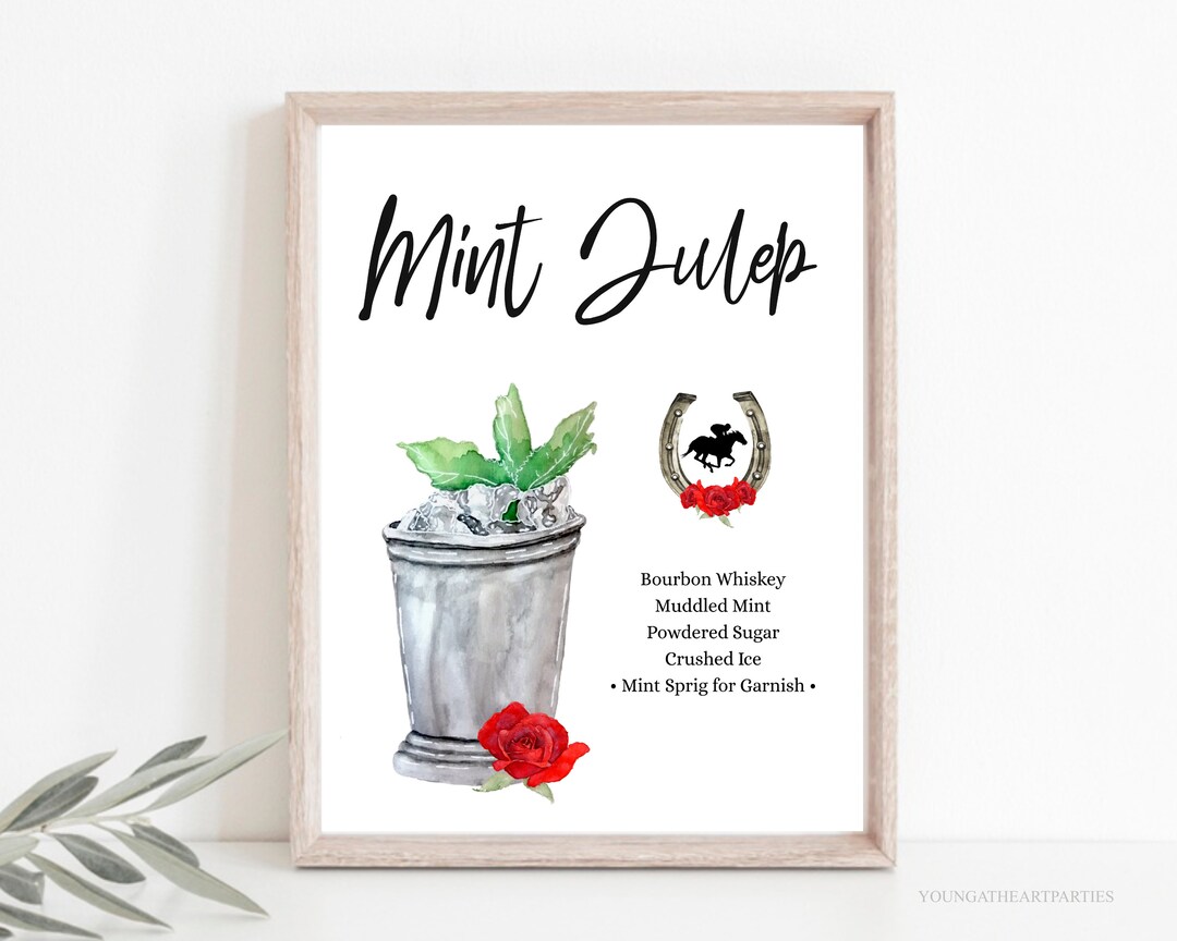 Kentucky Derby Bar Sign Template, Editable Mint Julep Bar Sign, Derby ...