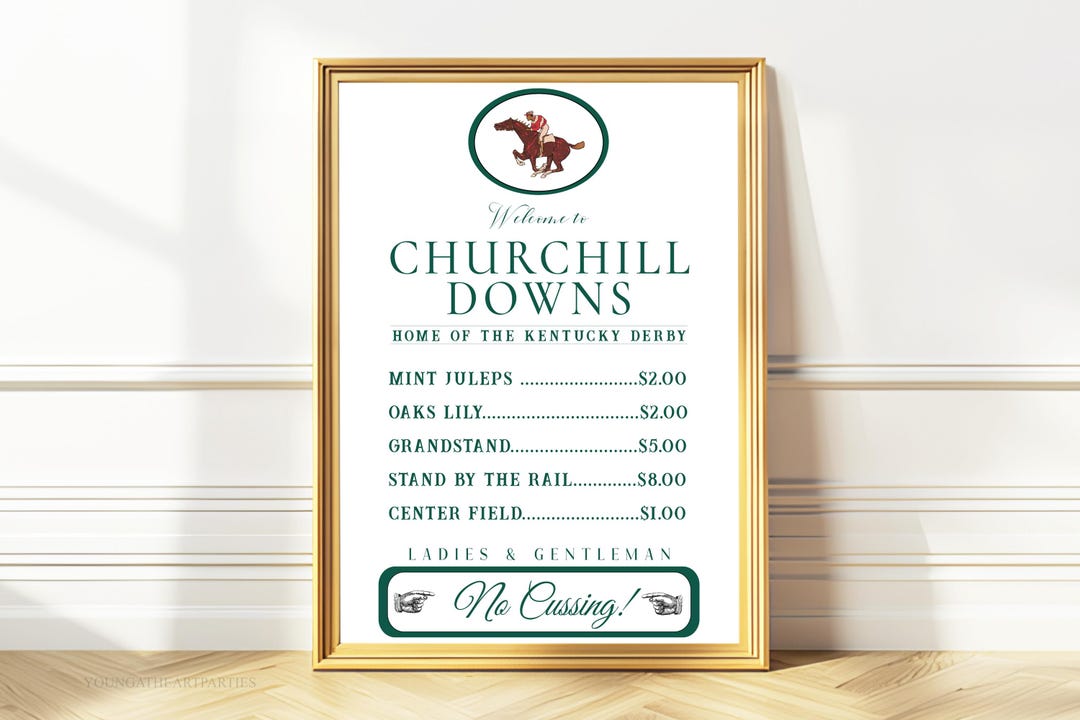 Kentucky Derby Printable Poster, Churchill Downs Wall Art, Horse Derby ...