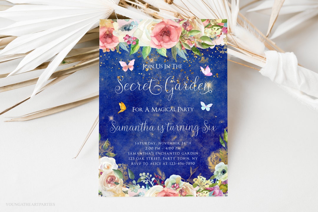 Secret Garden Birthday Party Invitation, Magical Birthday Invitation ...