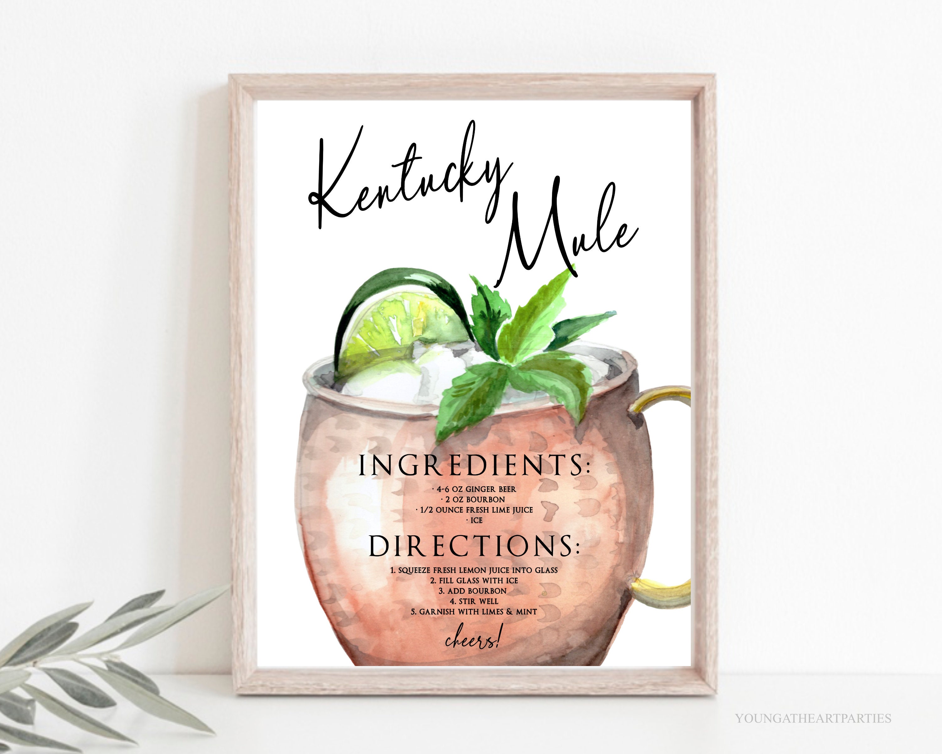 Editable Kentucky Mule Bar Menu Sign Derby Signature Drink - Etsy