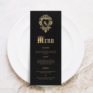 Gothic Wedding Menu Template, Halloween Wedding Menu Card, Printable ...