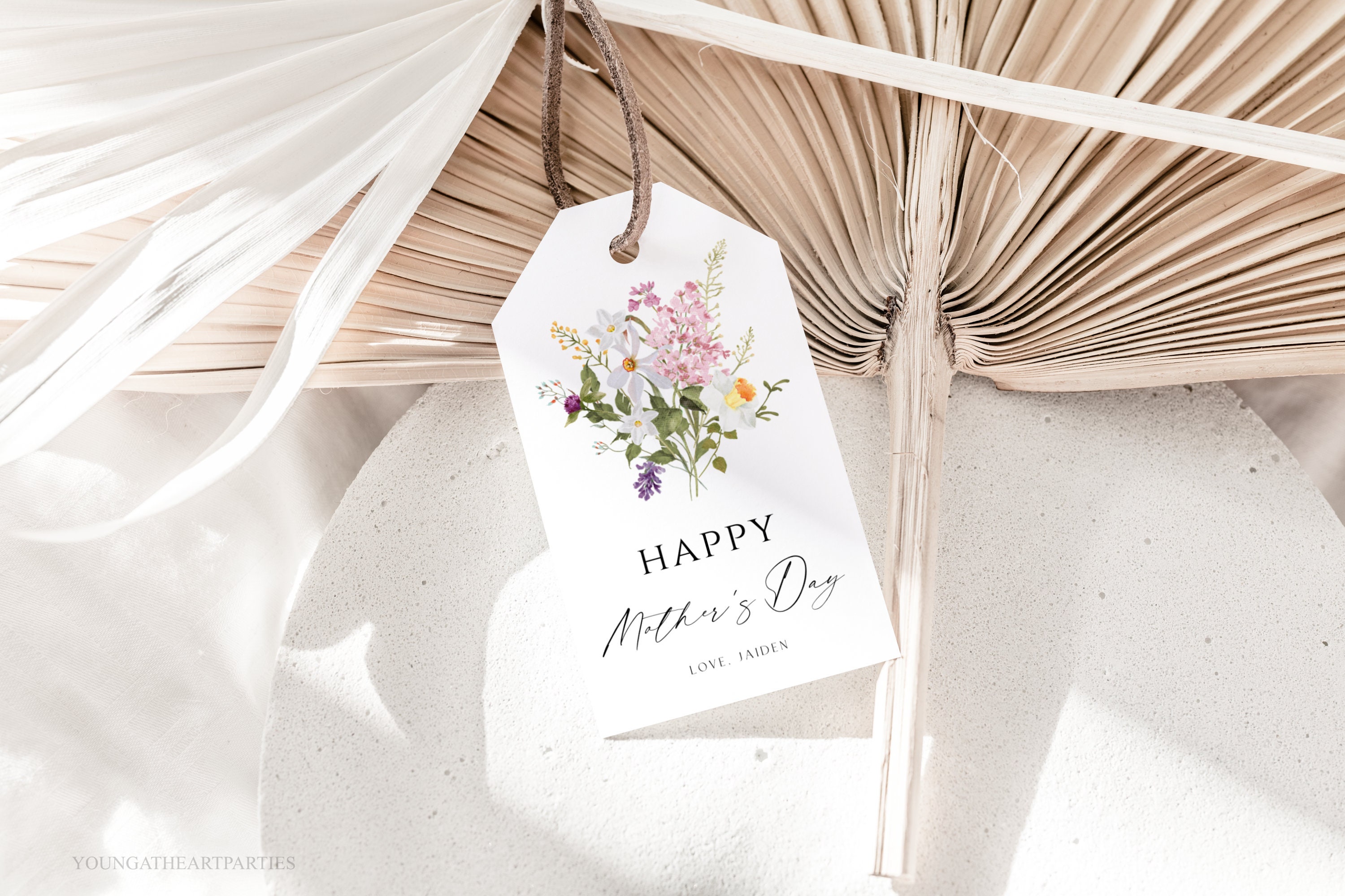 Mother's Day Gift Tag Template Floral Mother's Day - Etsy