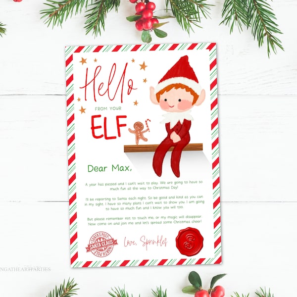 First Time Elf Arrival Letter - Etsy