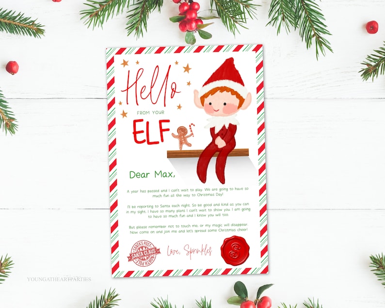 Boy Elf Welcome Hello Letter First Time Elf Arrival Letter - Etsy