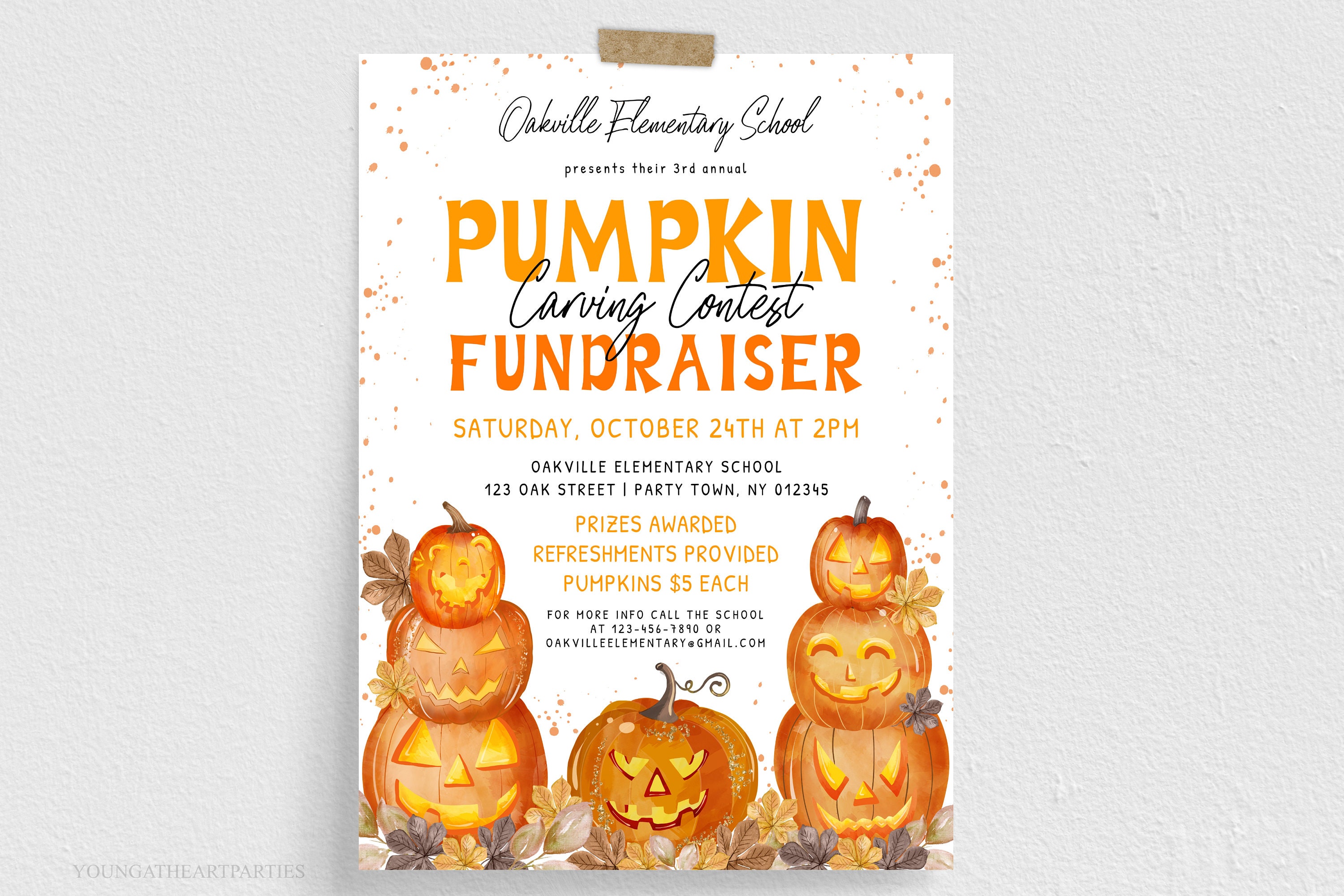 Editable Pumpkin Carving Contest Fundraiser Flyer Halloween - Etsy Canada