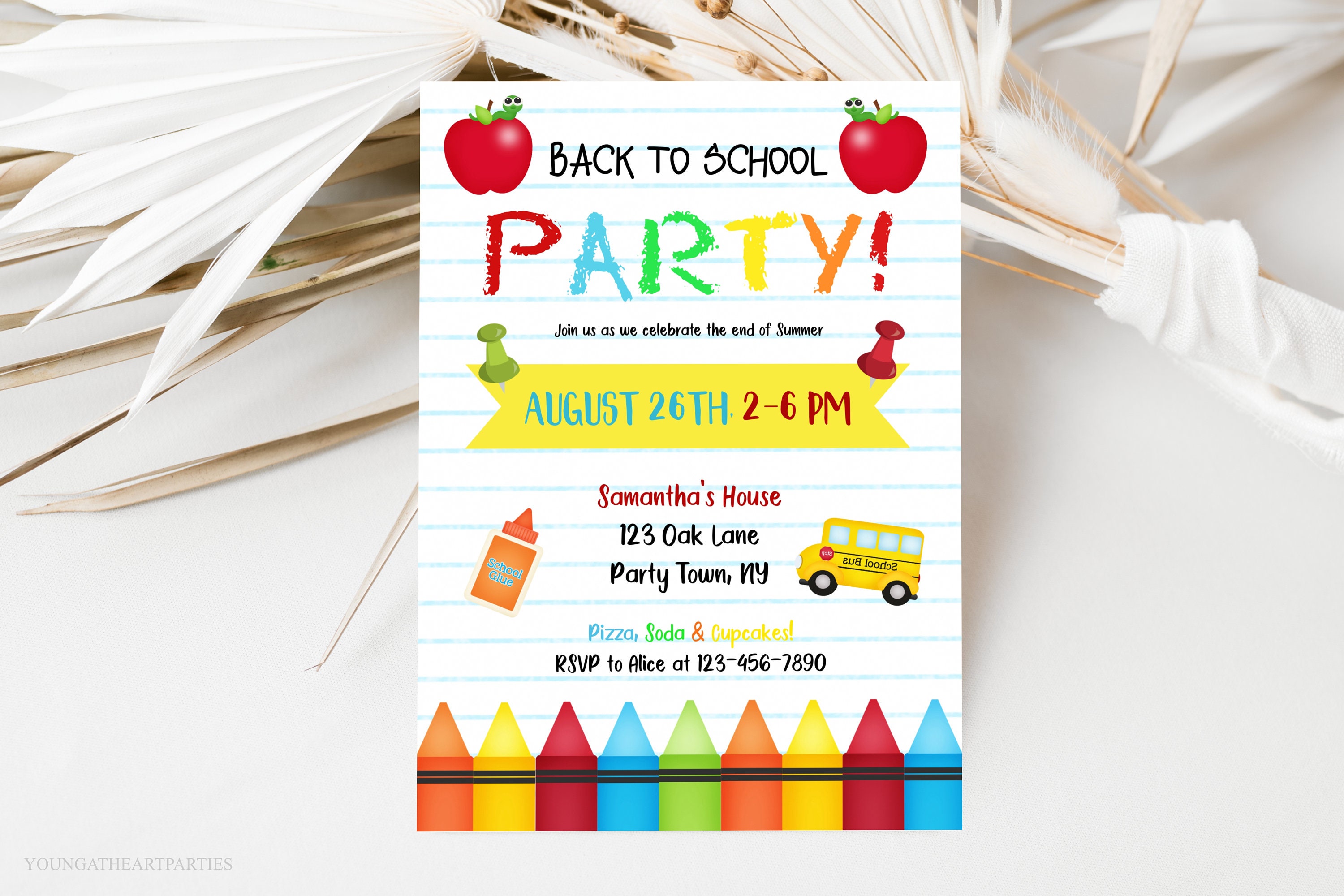 Back to School Party Invitation Template Editable End of - Etsy
