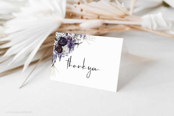 Gothic Thank You Card Template Editable Halloween Thank You - Etsy