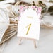 Editable Victorian Purple Pink Flowers Table Numbers, French Victorian ...
