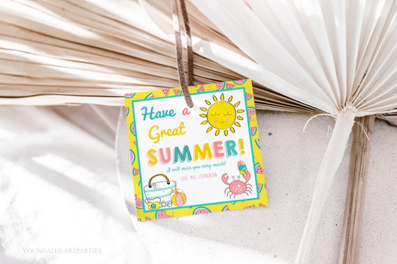 Have a Great Summer Gift Tag Template, End of School Year Gift Tags ...