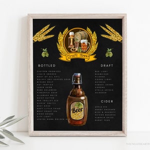 Editable Craft Beer Menu Sign, Oktoberfest Beer Menu Poster Template ...