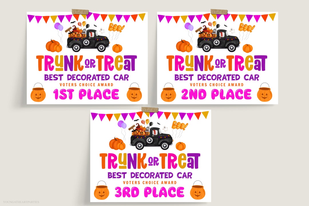 Editable Trunk or Treat Car Decorating Award, Halloween Trunk or Treat ...