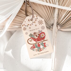 Wishing You A Groovy Christmas Gift Tag Template, Editable Groovy ...