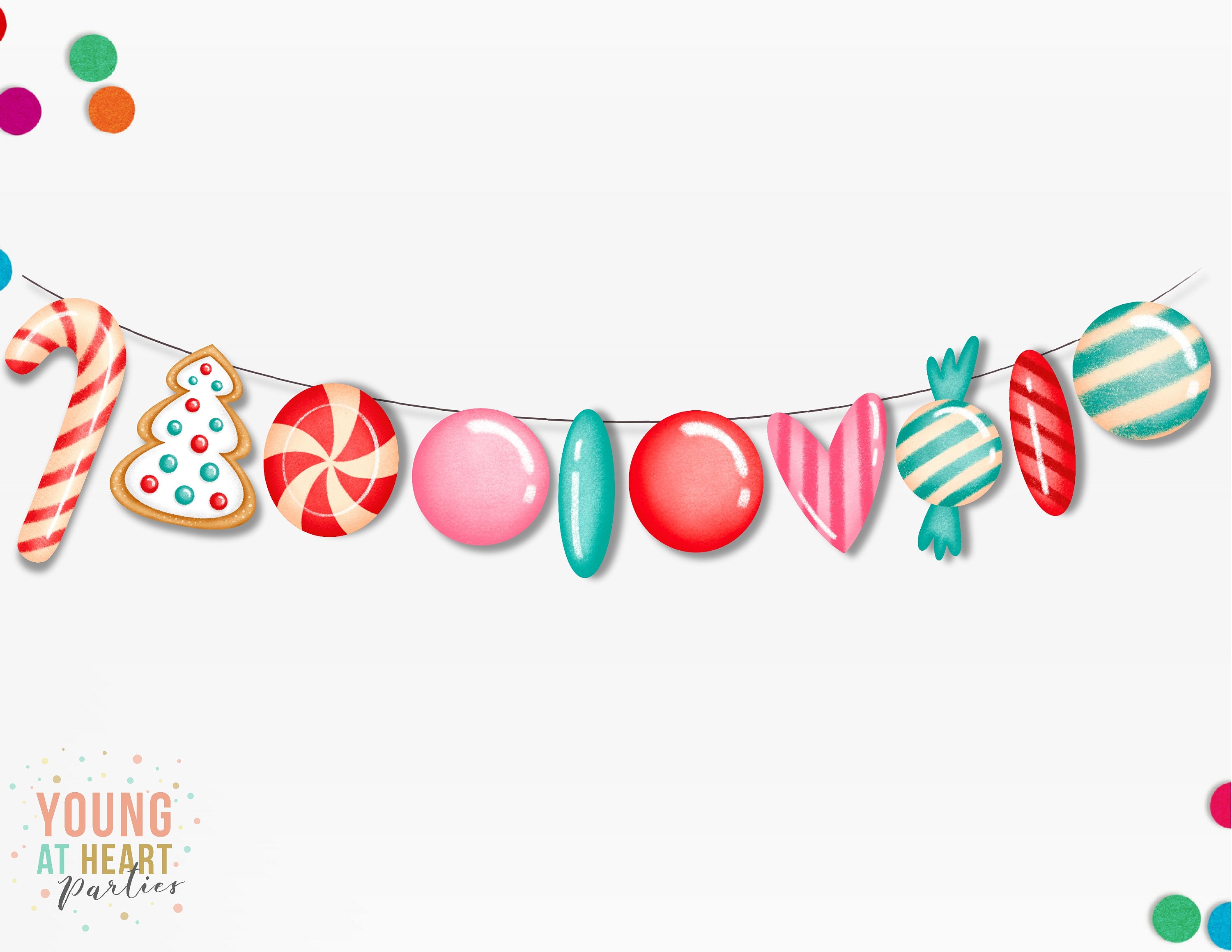 Printable Christmas Banner Candy Banner Gingerbread Party | Etsy