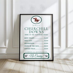 Kentucky Derby Printable Poster, Churchill Downs Wall Art, Horse Derby ...
