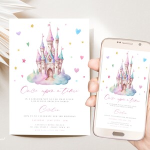 Pastel Princess Birthday Invitation, Royal Princess Party Invitation ...