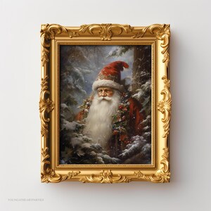 Dark Academia Santa Art Print, Rustic Saint Nicholas Wall Art Print ...