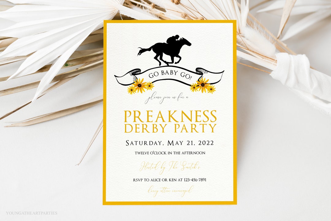 Preakness Stakes Party Invitation Template, Editable Preakness Invite ...