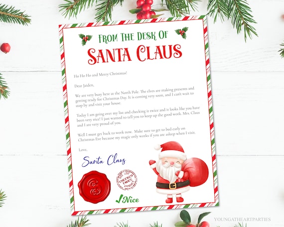 Official Letter From Santa Claus Letter Template, Editable From The ...