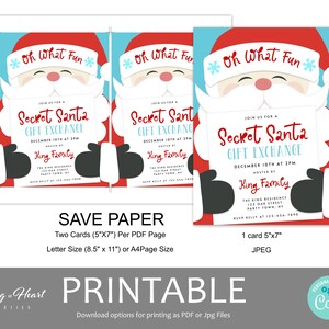 Editable Secret Santa Template Bundle, Printable Secret Santa ...