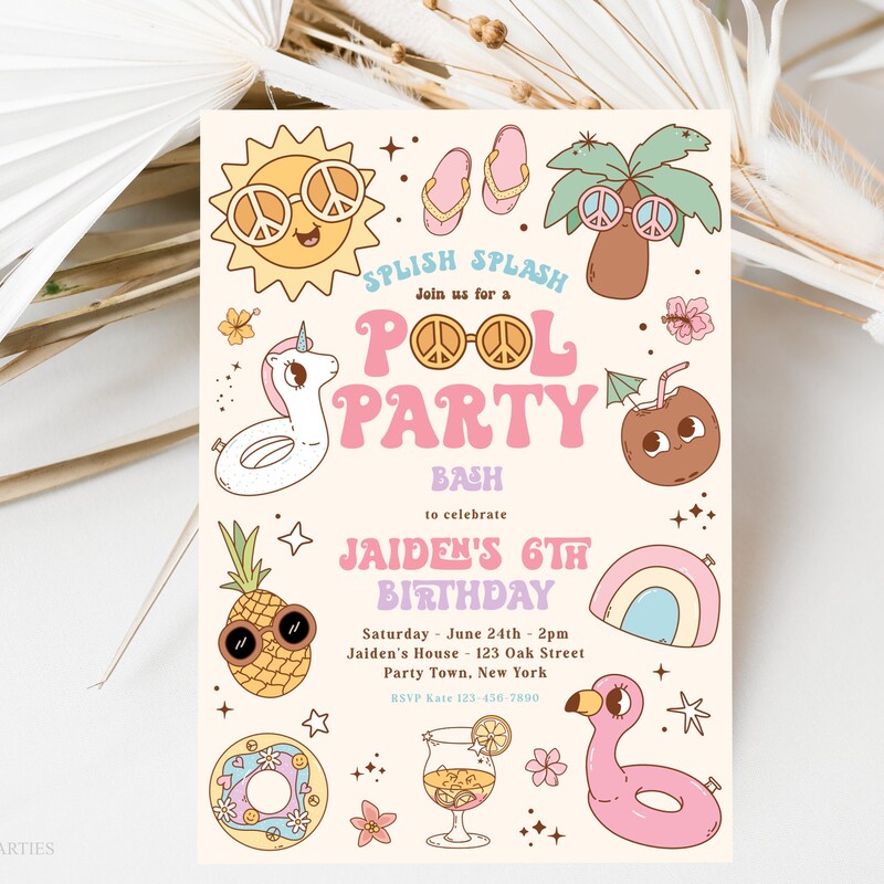 Retro Pool Party - Etsy