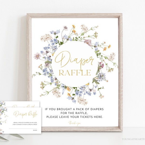 Wildflower Baby Shower Diaper Raffle - Etsy