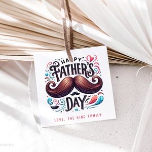 Retro Father's Day Tag, Happy Father's Day Tag Template, Square Fathers ...