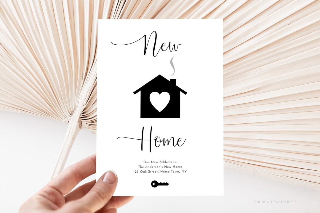 Minimalist Moving Announcement Post Card, Editable New Home Address ...
