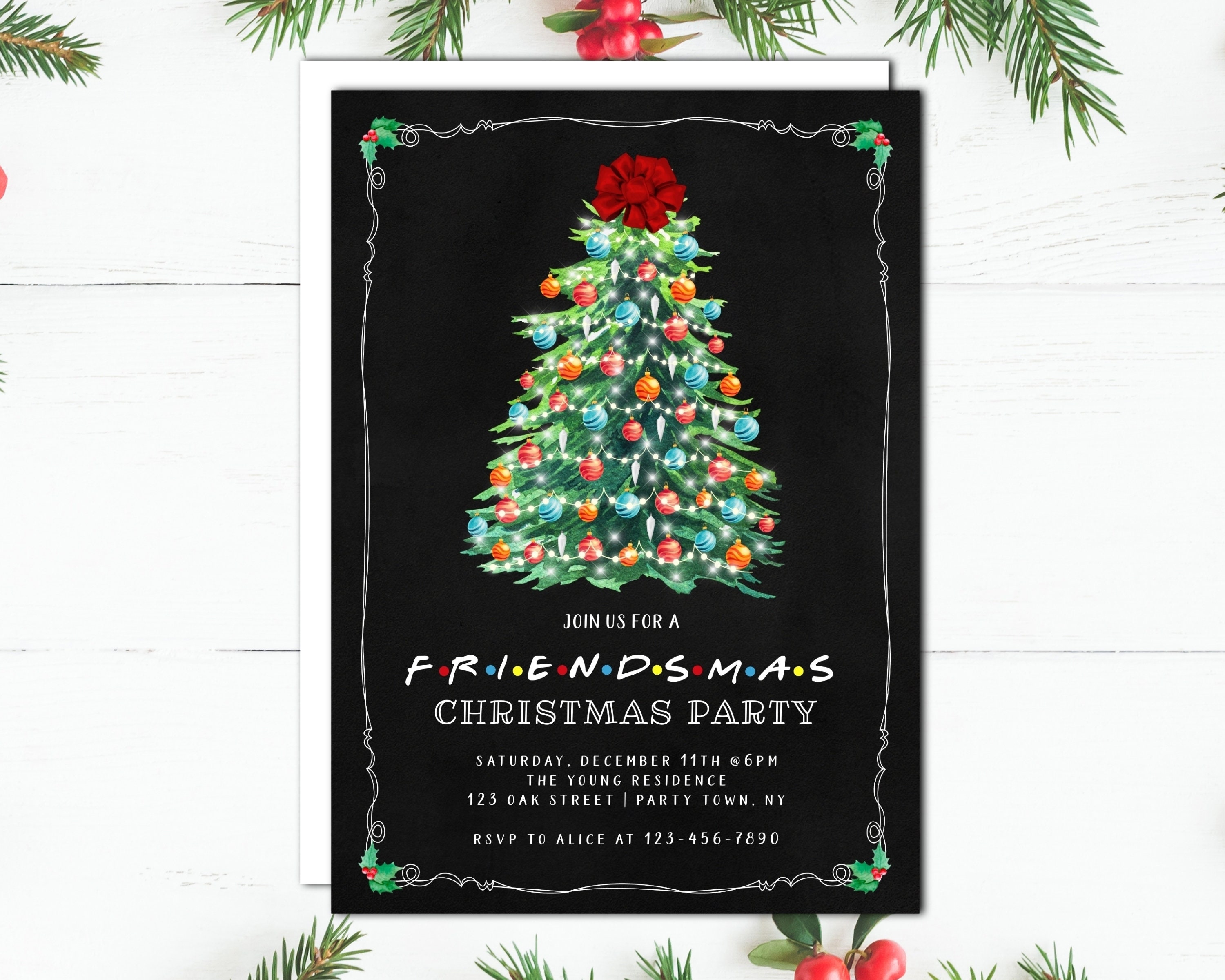 Friendsmas Christmas Party Invitation Friendmas Invite Etsy