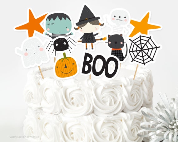 Cute Halloween Cake Toppers, Printable Halloween Party Centerpieces ...