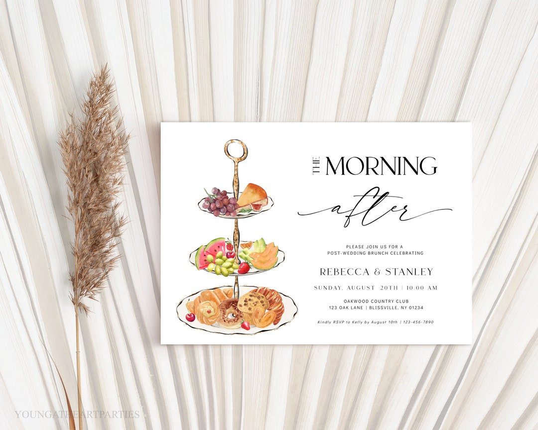 Wedding Brunch Invitation Template, Printable the Morning After, Post ...