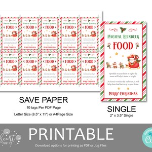 Editable Magical Reindeer Food Tags, Christmas Reindeer Food Tags ...