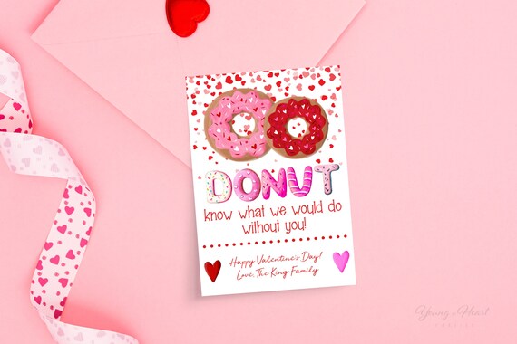 Editable Valentine's Day Donut Gift Tags, Staff Teacher Volunteer ...
