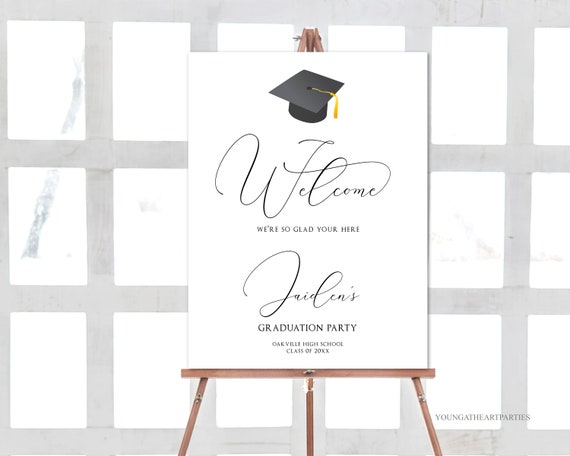 Graduation Party Welcome Sign Template Minimalist Graduation | Etsy