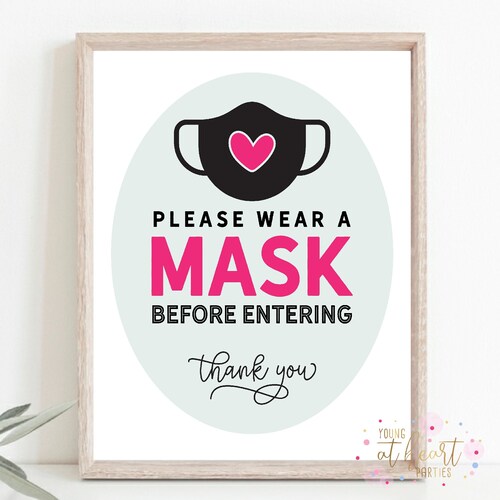 Mask Sign Please Wear a Mask Before Entering Masks Required - Etsy