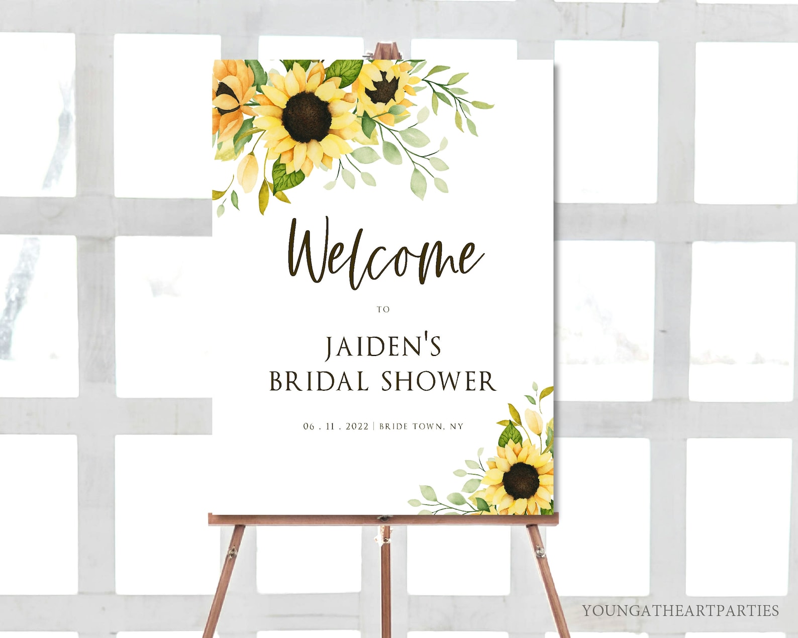Sunflower Welcome Sign Poster Template Bridal Shower Welcome - Etsy