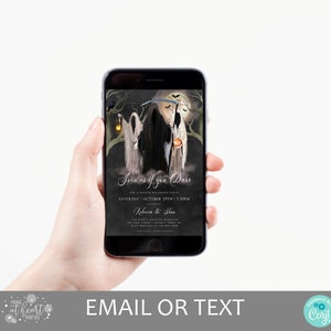 Scary Halloween Party Invitation Template, Editable Grim Reapers ...