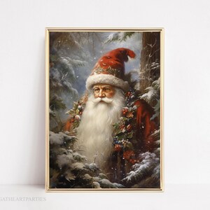 Dark Academia Santa Art Print, Rustic Saint Nicholas Wall Art Print ...